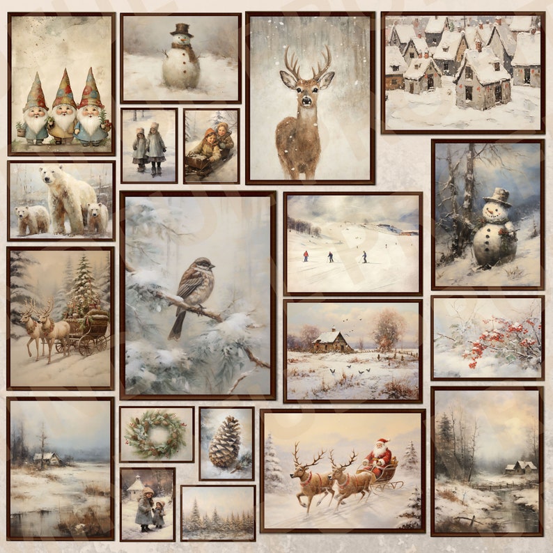 Printable Christmas Mega Bundle of 100 Prints Festive Holiday - Etsy