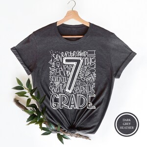 7th Grade Shirt, 7th Grade Typography T-shirt, Seventh Grade Teacher ...