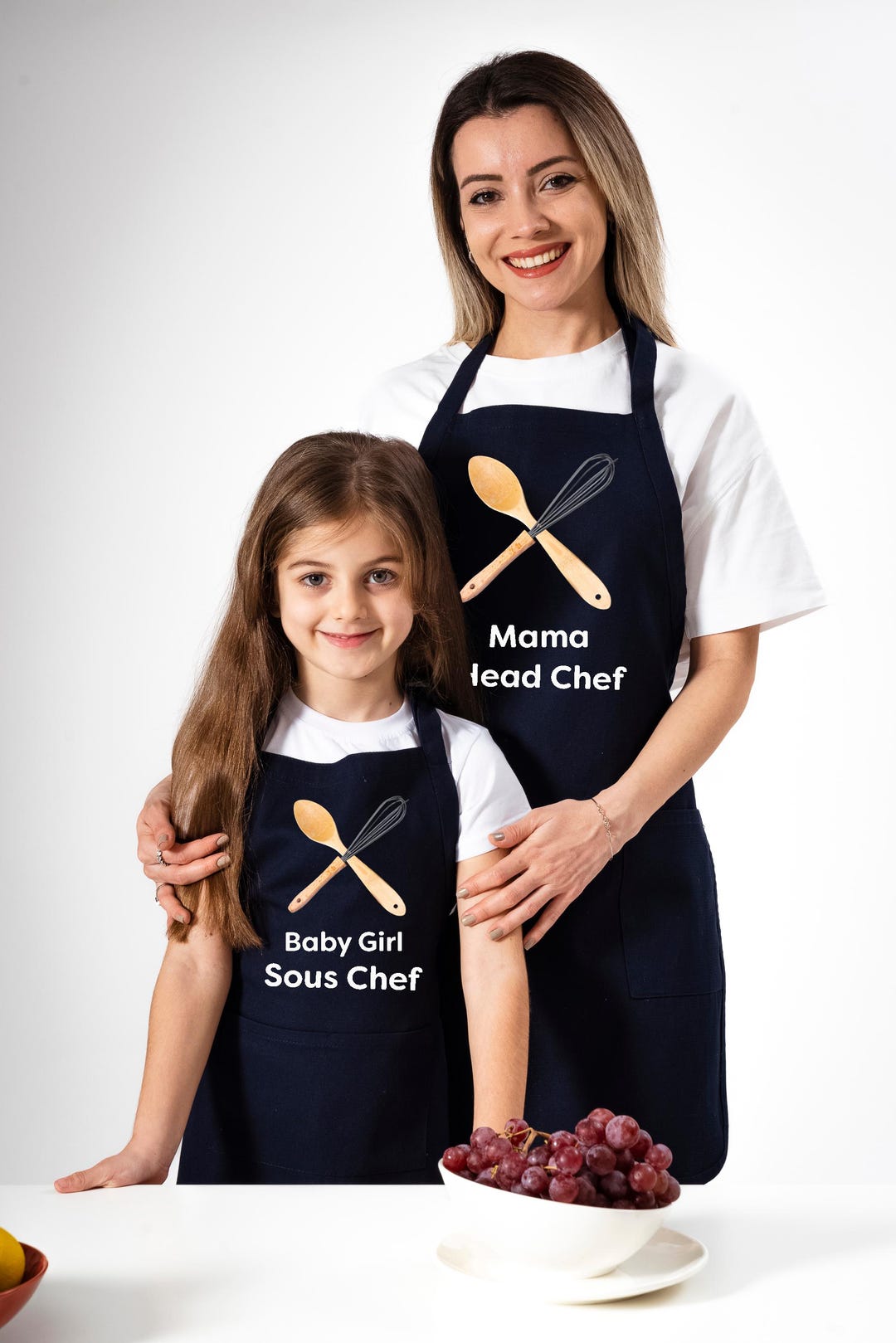 Mommy and Me Aprons, Mama Head Chef, Custom Apron Set for Mom, Mother ...