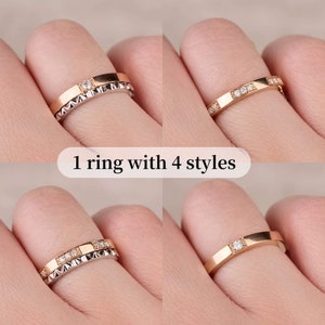 One-flip Diamond Ring by Jewelrynstore, 1 Ring With 4 Styles, Eternity ...