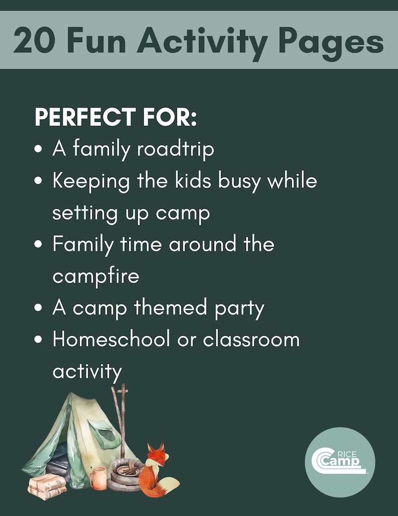 Camping Activity Book - Etsy