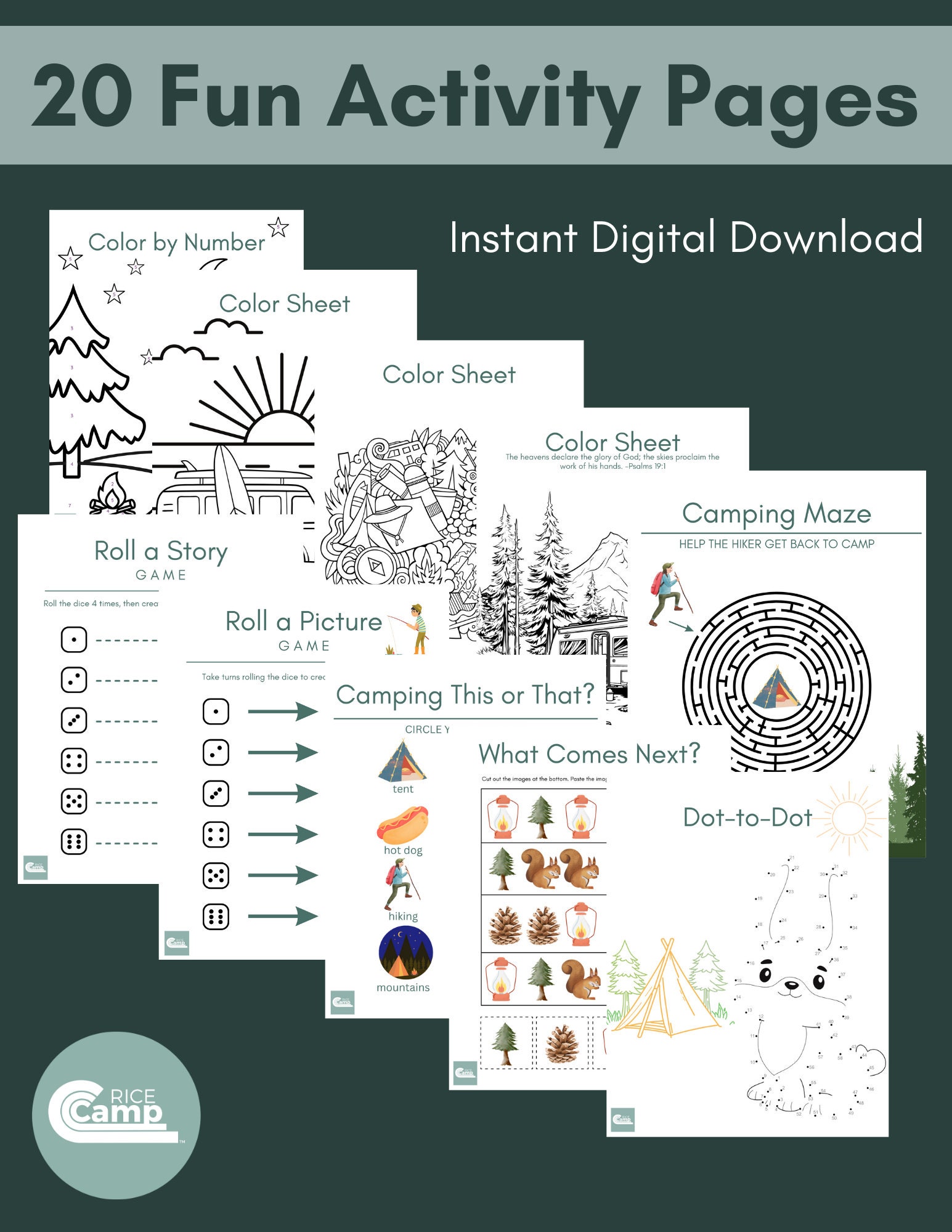 Camping Activity Book - Etsy