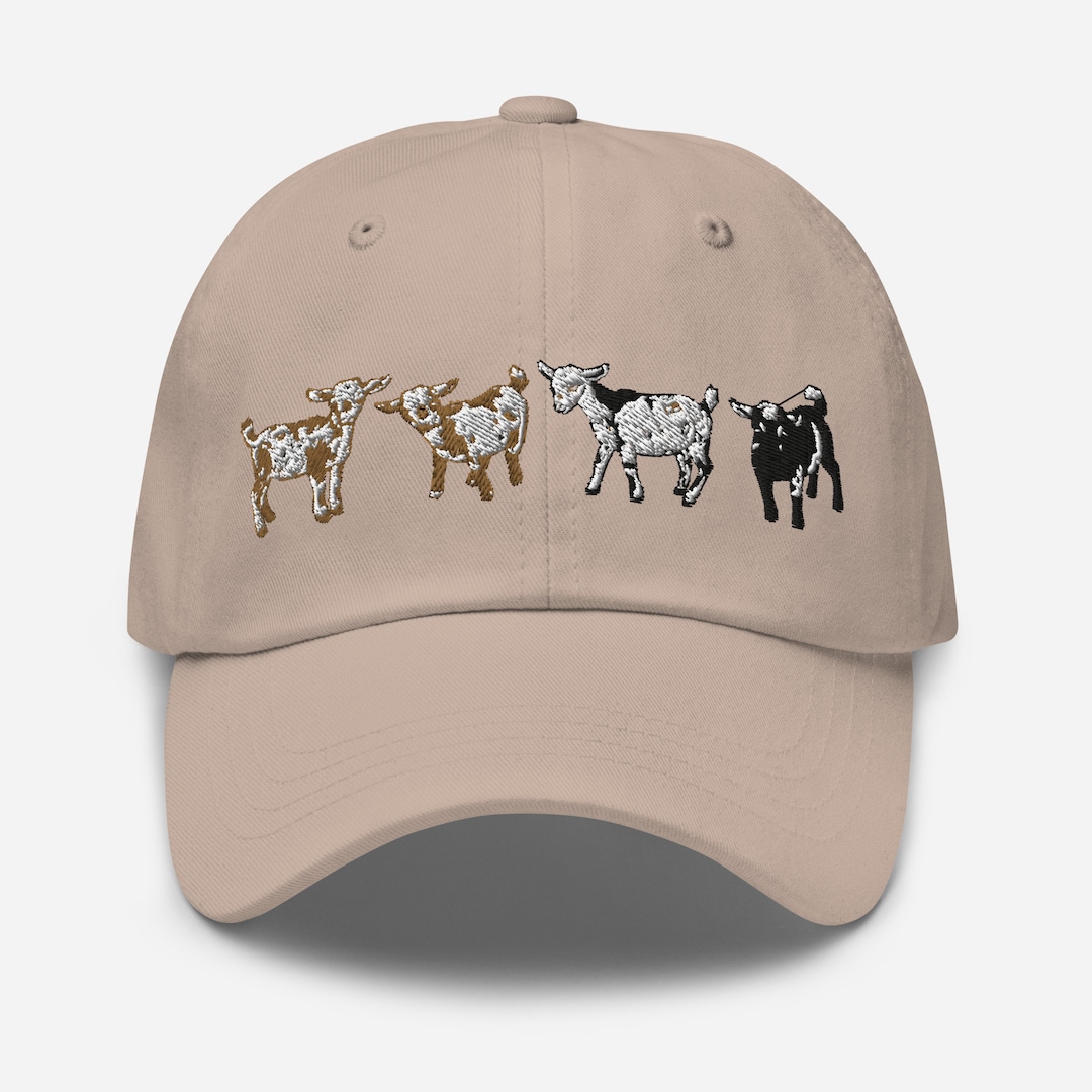Embroidered Goat Baseball Cap, Chino Cotton Twill - Etsy