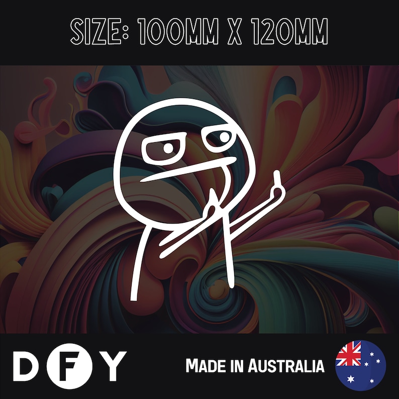 Middle Finger Vinyl Decal Sticker Car Window Cartoon Rude Funny 4x4 JDM ...