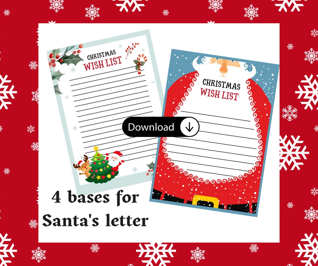 Bases for Santa's Letter-base for Santa Claus Letter to - Etsy