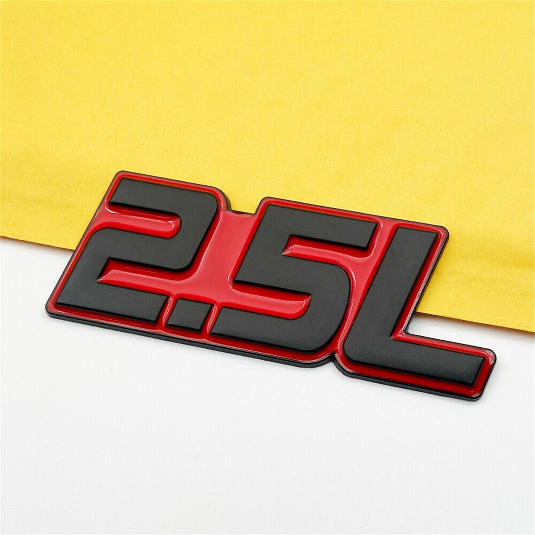 2x Black & Red Metal 2.5L Logo V6 V8 Engine Car Emblem Sports - Etsy