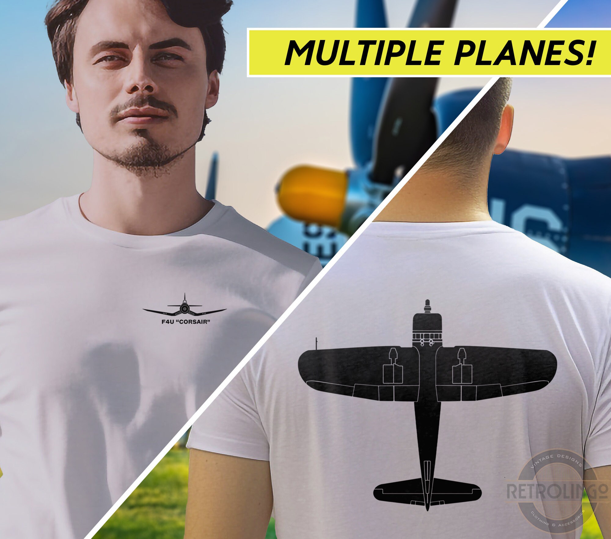 Warbird WW2 Plane Shirt Vintage Aviation Tee, Retro Airshow Gift for ...