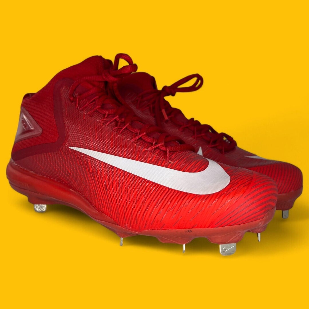 Nike Force Zoom Mike Trout 3 Mens Size 11.5 Red Baseball Cleats 856503 ...