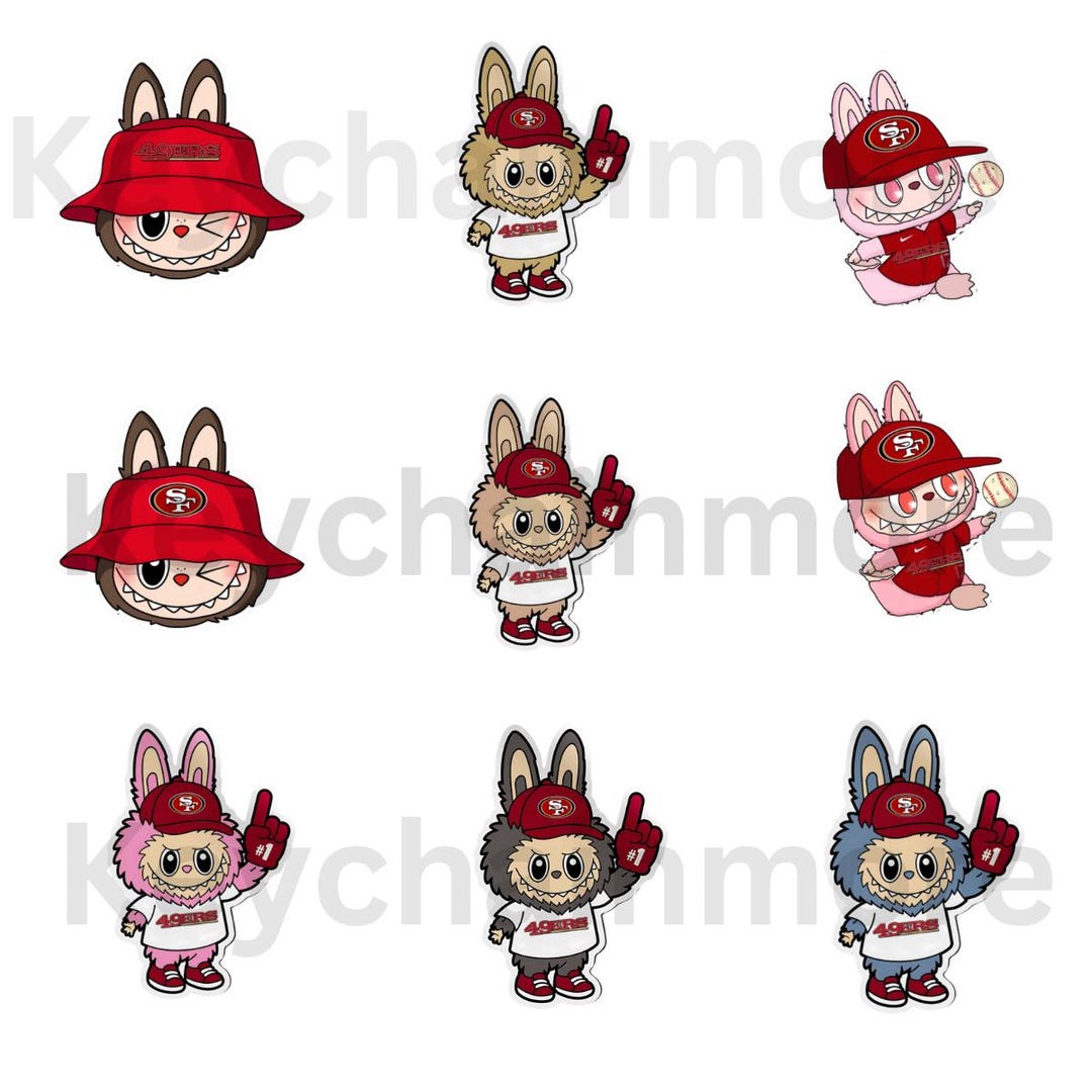 Pack of 9 LABUBU SF 49ERS Clipart PNG, Print and Cut, Instant Download ...