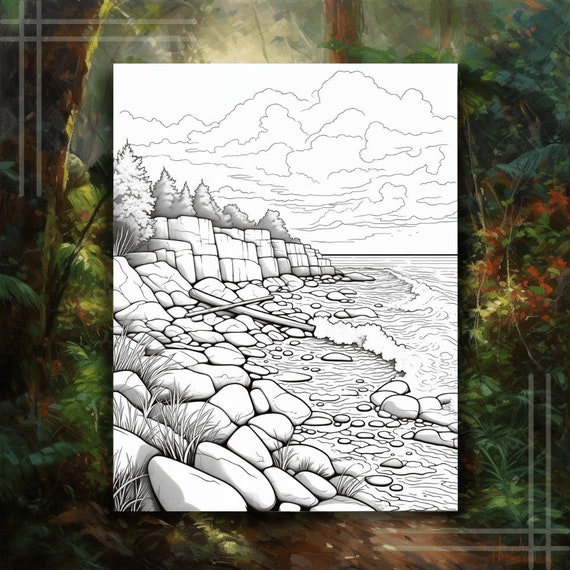 Realistic Landscape Coloring Pages Adult Coloring Book Landscapes: A