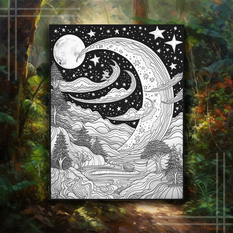 Printable DIY Cosmic Coloring Pages Alien Art Galaxy Colors Moon Rocks ...