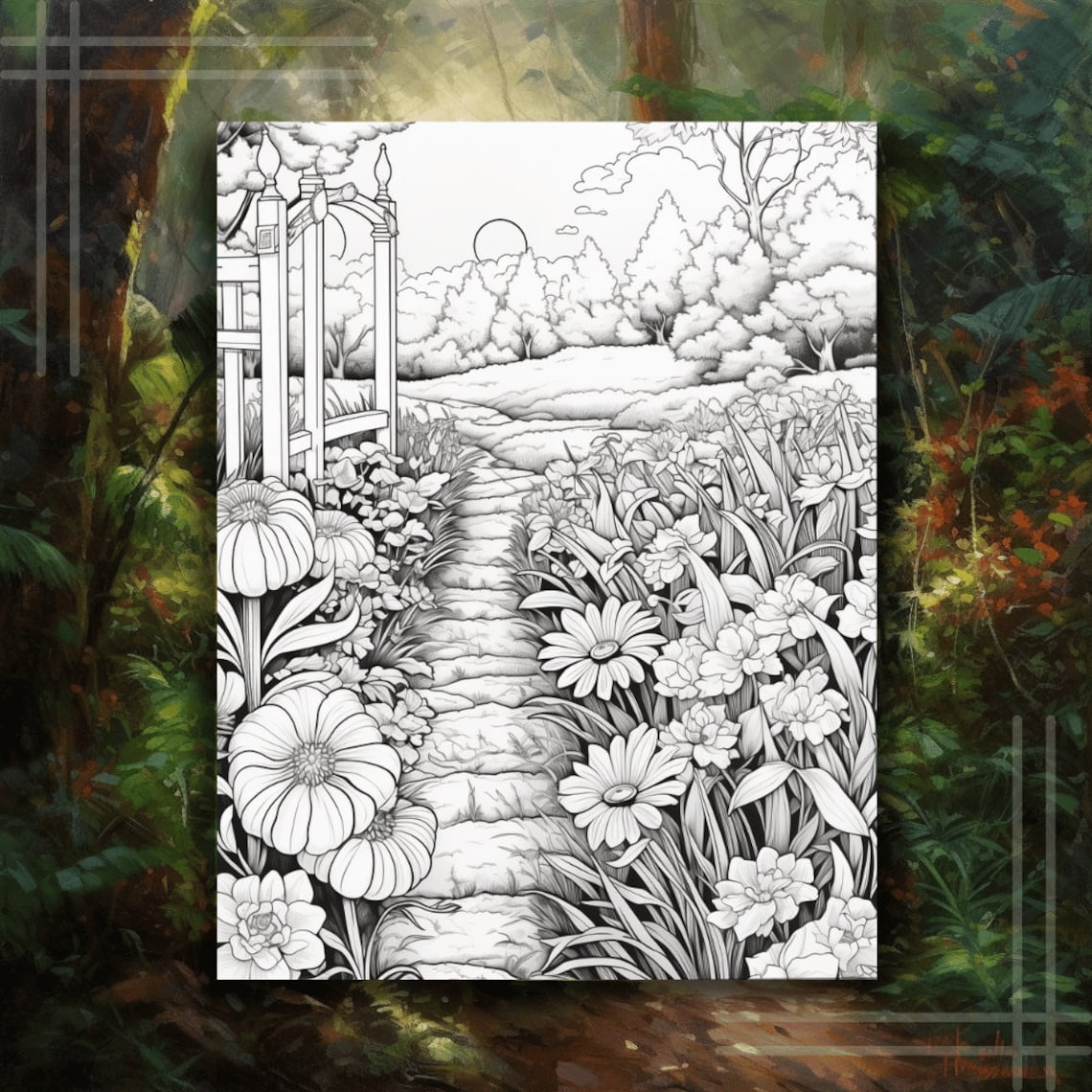 Realistic Landscape Coloring Pages for Greyscale Enthusiast - Etsy