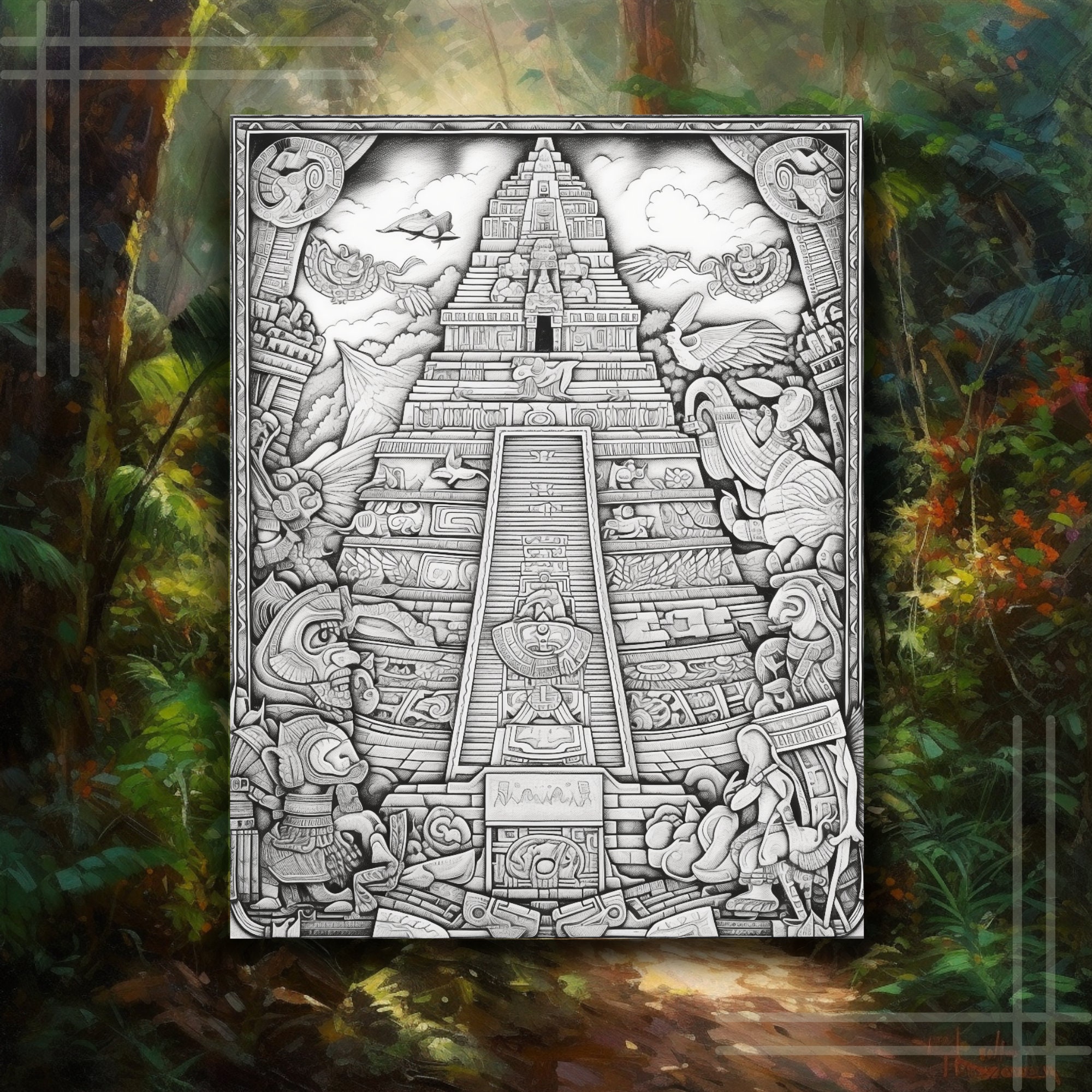 Aztec Coloring Pages Native American Coloring Pages Line Art Coloring ...