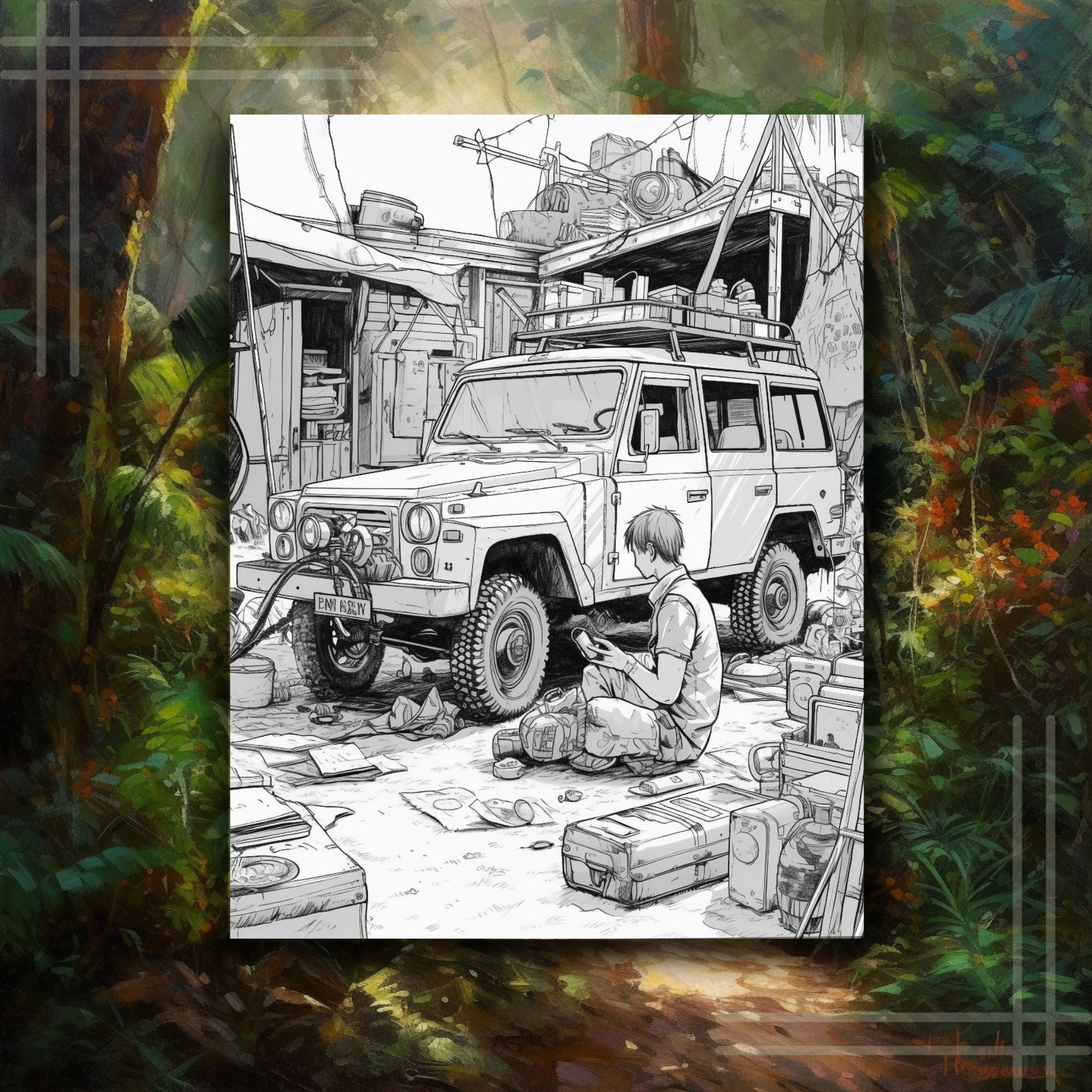 Post Apocalyptic Coloring Pages for Adults With Grayscale Art Coloring ...