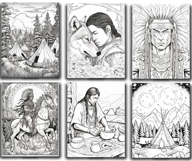 Native American Coloring Book With Beautiful Designs for Color Art ...