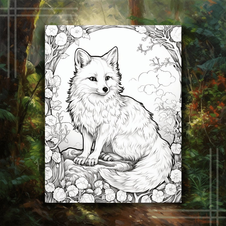 Realistic Fox Coloring Pages for Animal Lovers and Adult Coloring Pages ...
