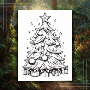 Greyscale Christmas Tree Coloring Pages and Santa Claus Coloring Pages ...