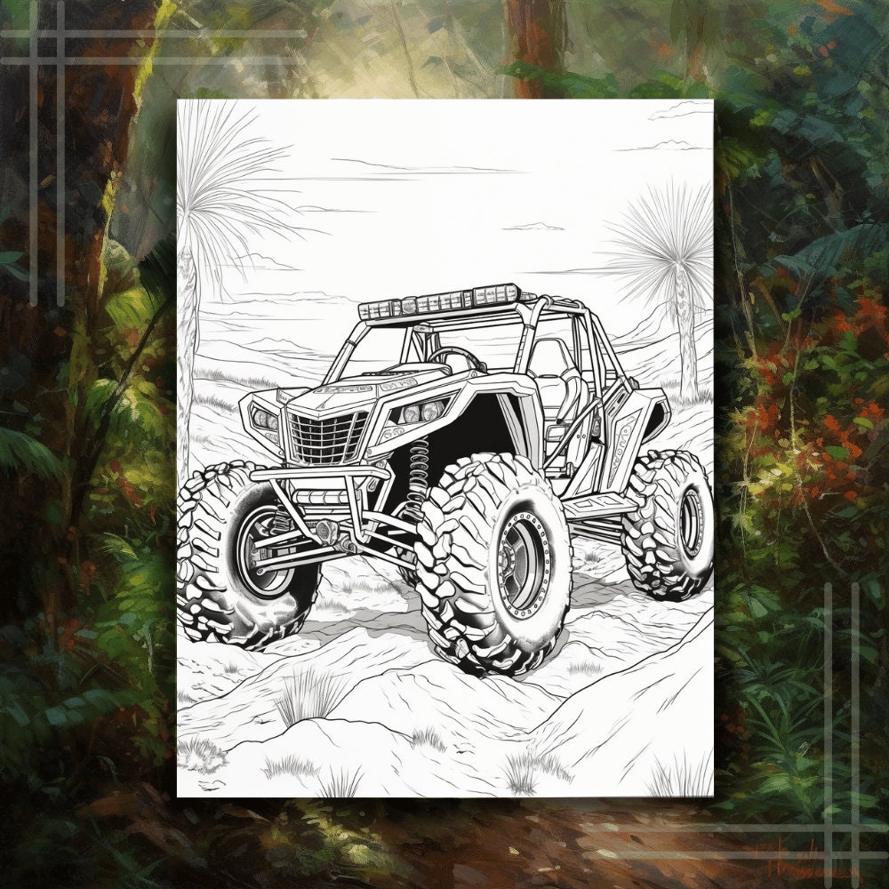 4 Wheeler Coloring Pages Fun Color Therapy Activities - Etsy