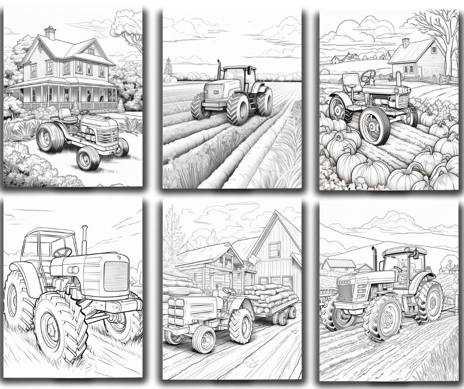 John Deere Tractor Coloring Pages for Adults Farm Coloring Book ...