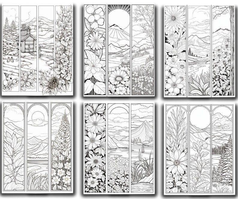 Beautiful Window View Landscape Coloring Pages for Mindful Relaxation ...