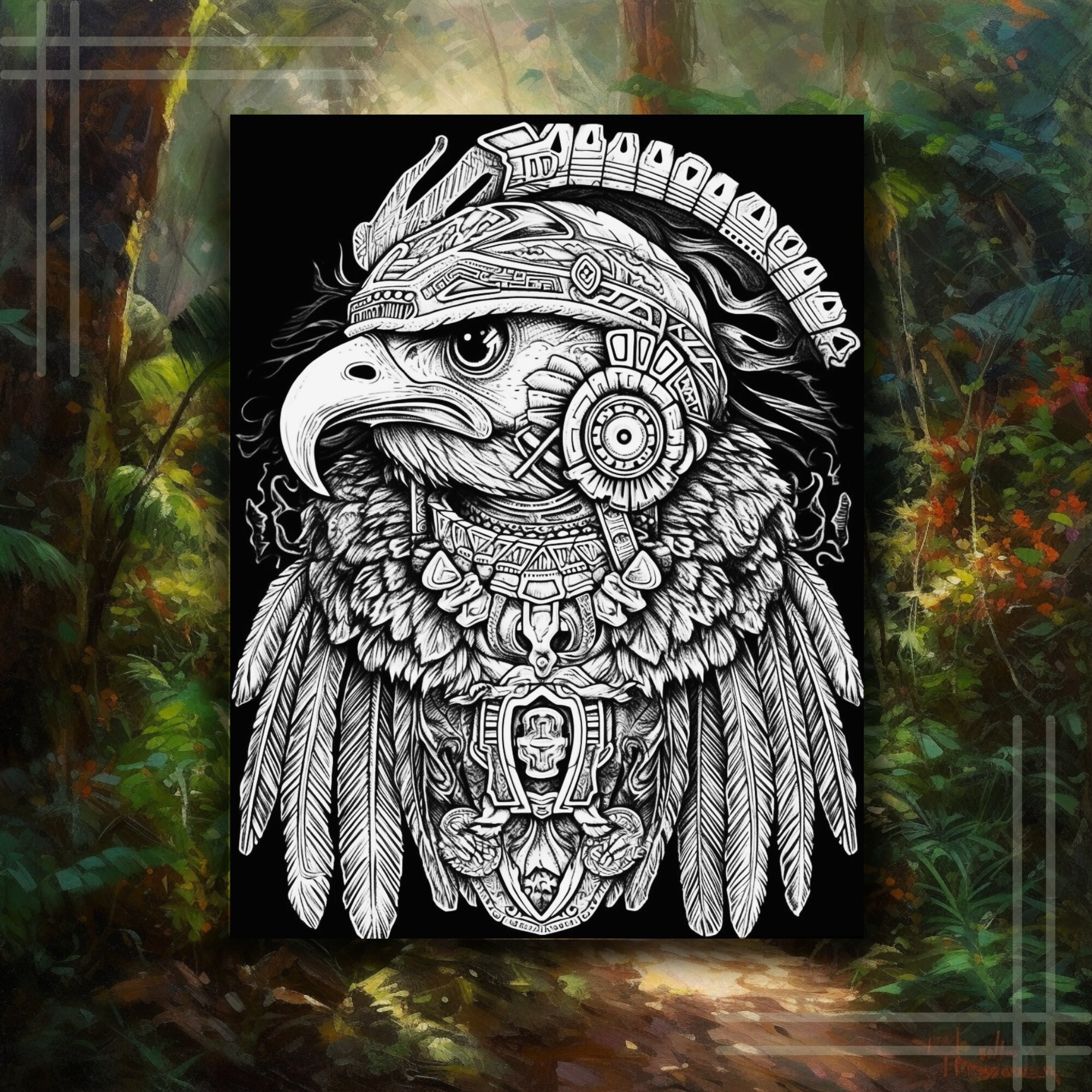 Aztec Coloring Pages Native American Coloring Pages Line Art Coloring ...