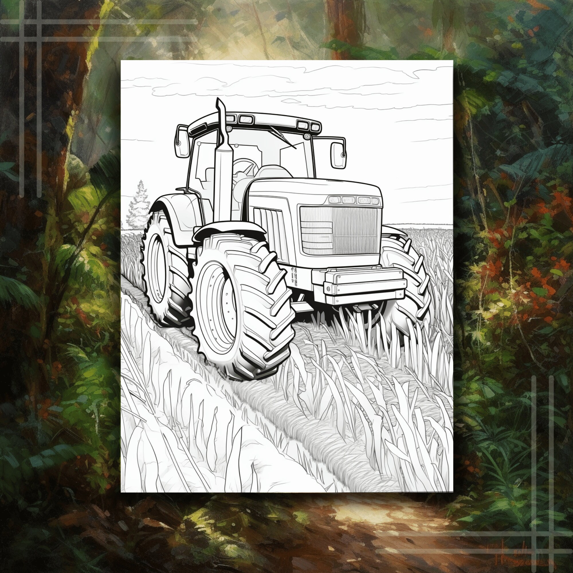 John Deere Tractor Coloring Pages for Adults Therapy Coloring - Etsy Canada