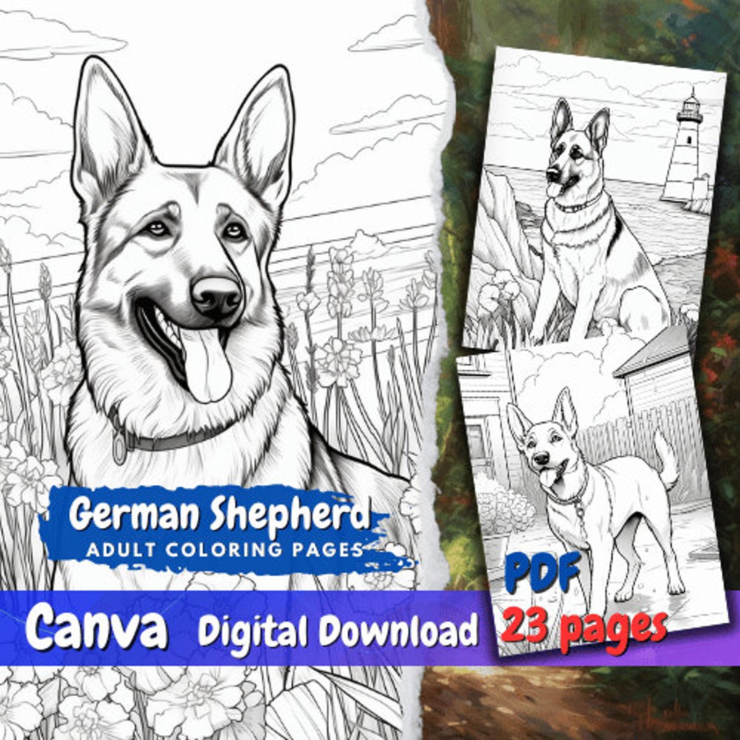 German Shepherd Coloring Pages for Adult, Puppy German Shepherd ...