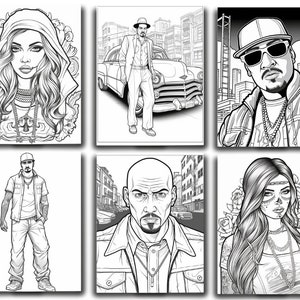 Chicano Coloring Pages for Adults Grayscale Art | Mexican Gangster ...
