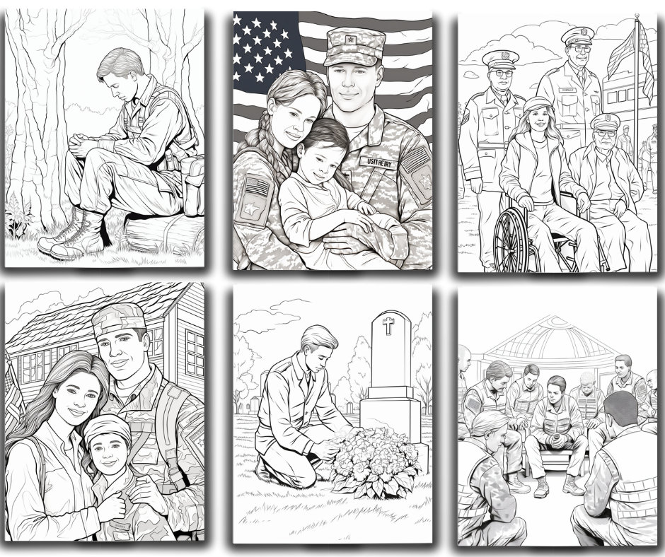 Military Coloring Pages for Color Therapy and Mindful Activities - Etsy
