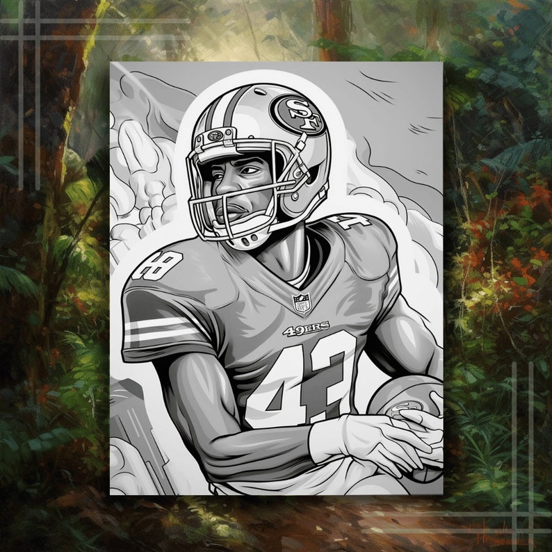49ers Coloring Pages for Football Fans and Fun Adult Greyscale Color ...