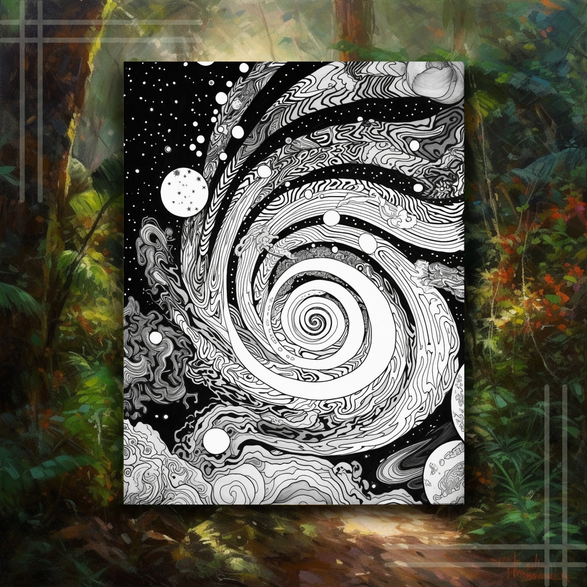 Printable DIY Cosmic Coloring Pages Alien Art Galaxy Colors Moon Rocks ...