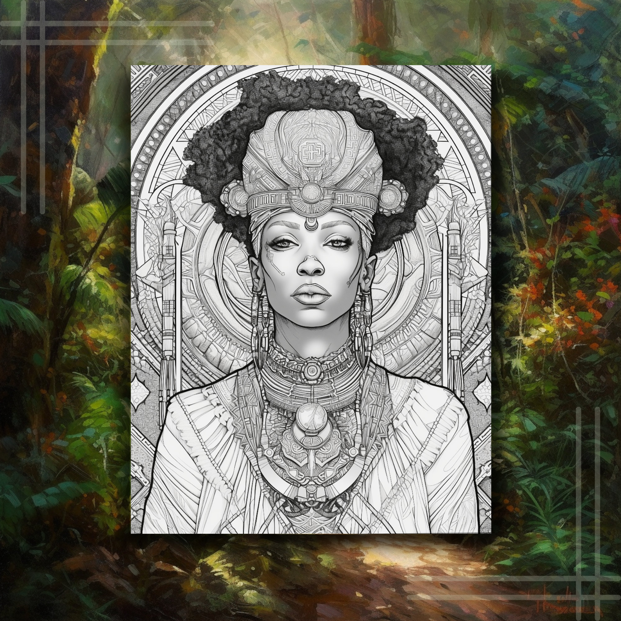 Afro Futuristic Fun Adult Coloring Pages for Instant Download - Etsy