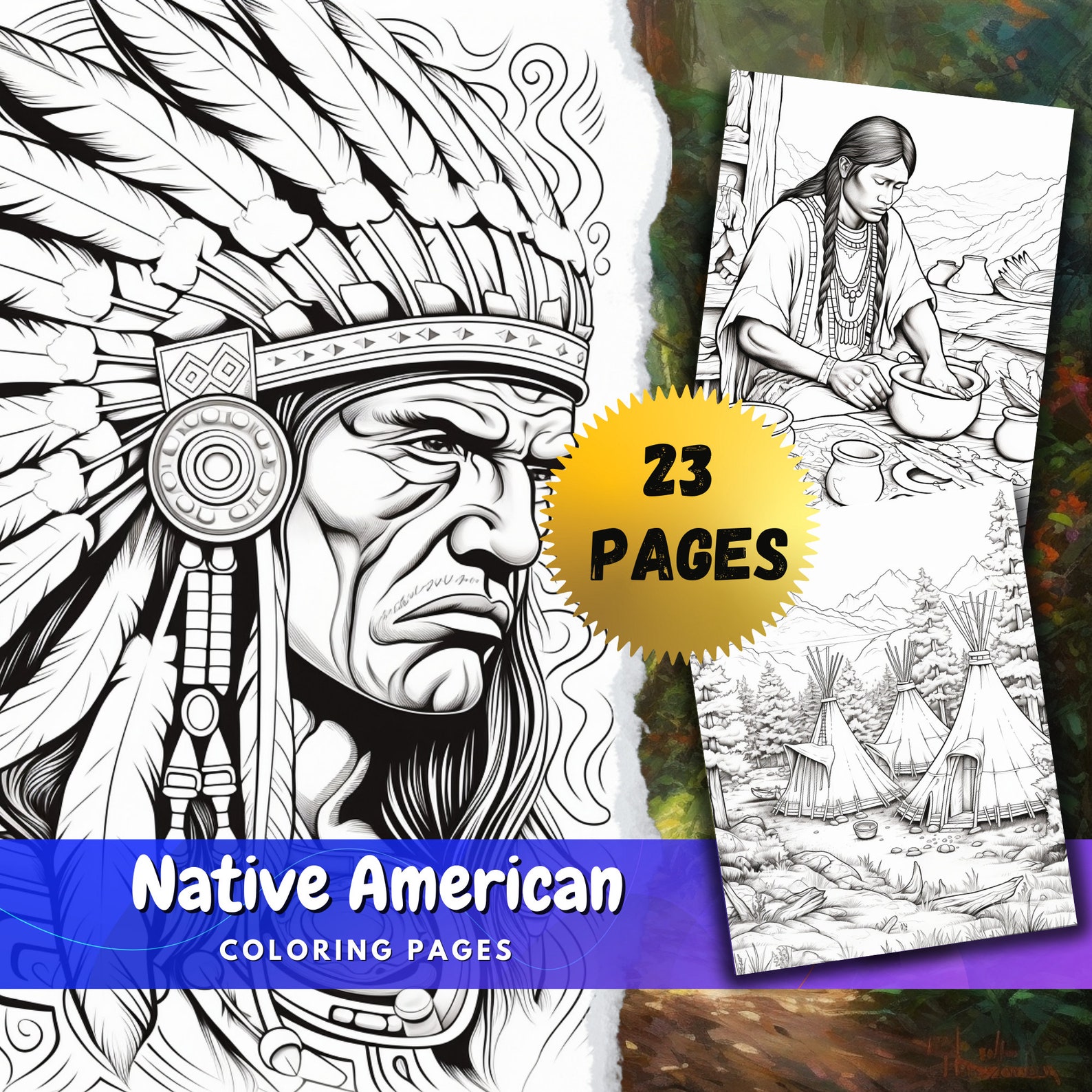 Native American Coloring Book With Beautiful Designs for Color Art ...