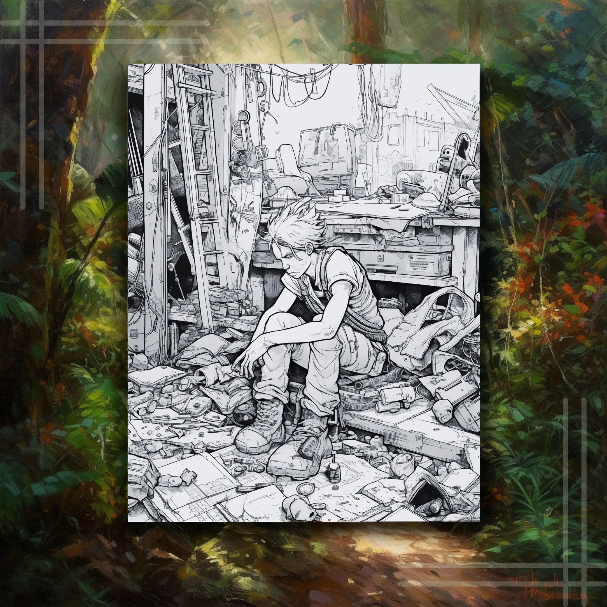 Post-apocalyptic DIY Coloring Book Chronicles Wanderer Themed Pages Gas ...