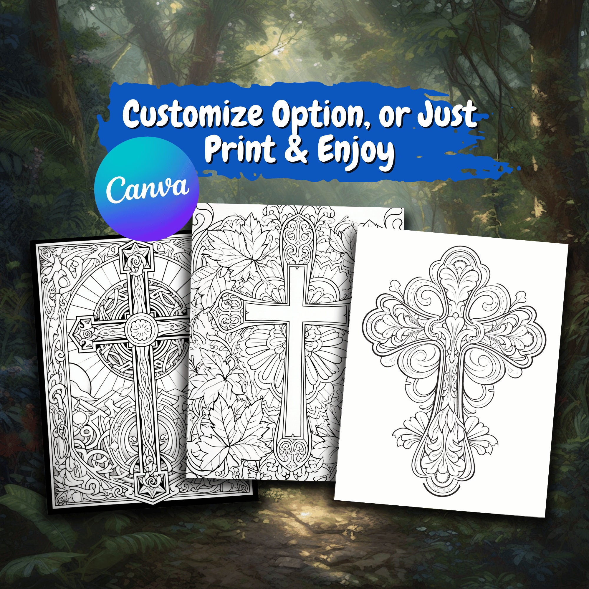 Jesus Cross Coloring Pages for Adults, Christian Coloring Page ...