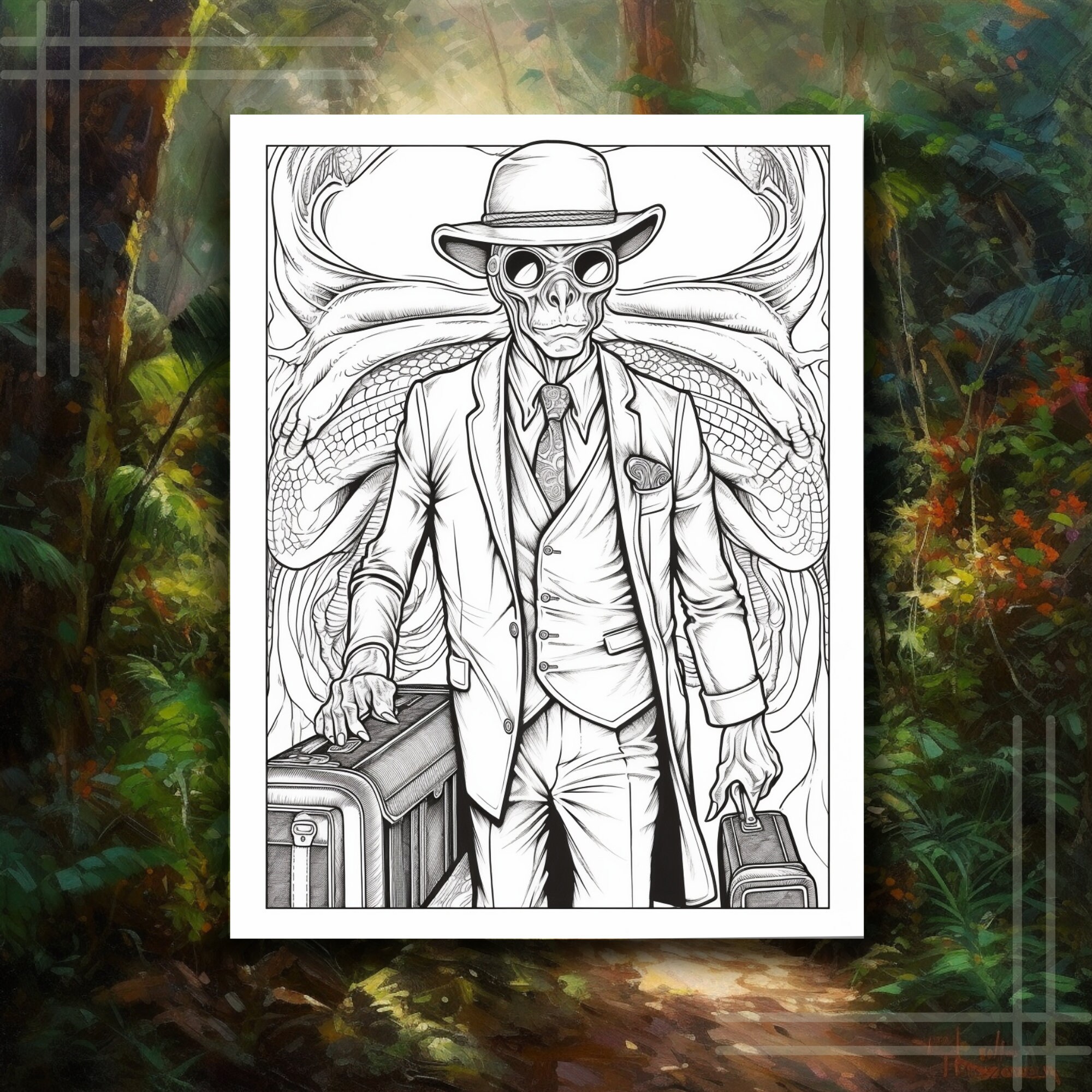 Funny Alien Coloring Pages for Adults | Galactic Gangster Coloring Book ...