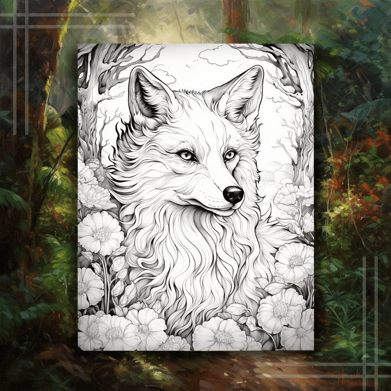 Realistic Fox Coloring Pages for Animal Lovers and Adult Coloring Pages ...