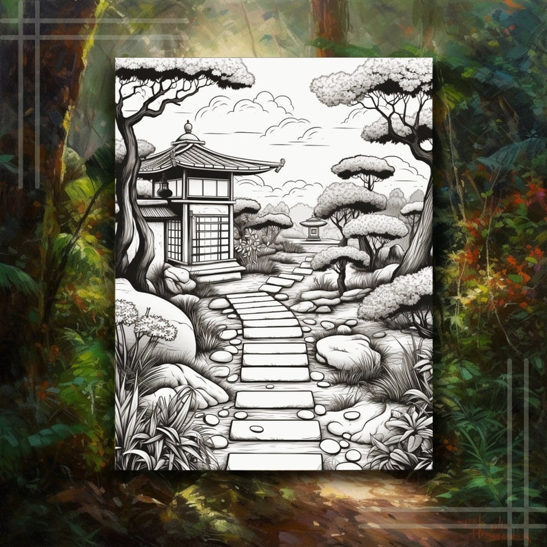 15 Japan Garden Coloring Pages Japan Bonsai Tree Adult Printable ...