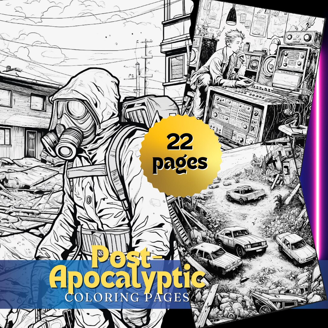 Post-apocalyptic Coloring Pages | Dystopian Adult Coloring PDF ...
