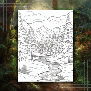 Realistic Landscape Coloring Pages for Greyscale Enthusiast - Etsy