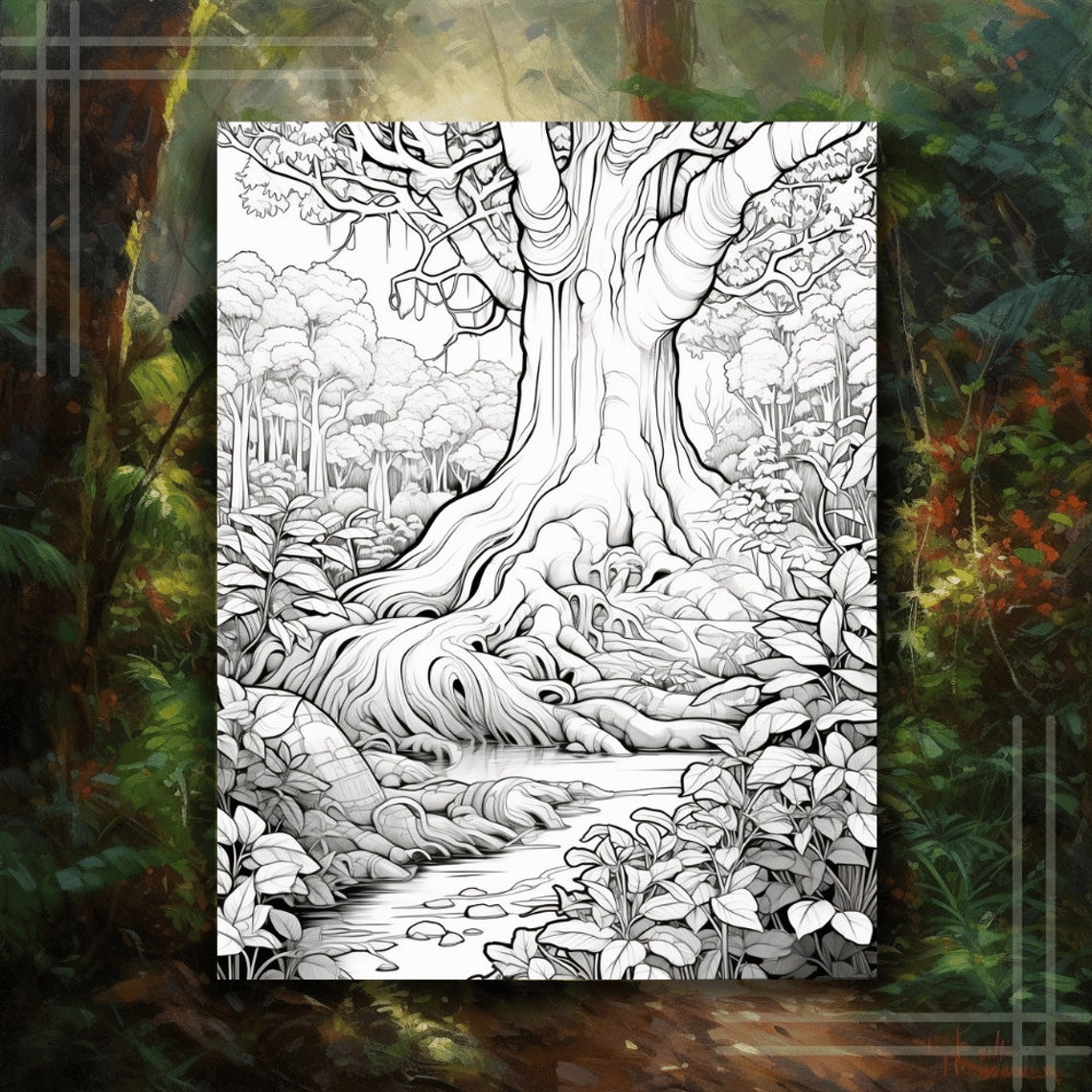 Realistic Landscape Coloring Pages for Greyscale Enthusiast - Etsy