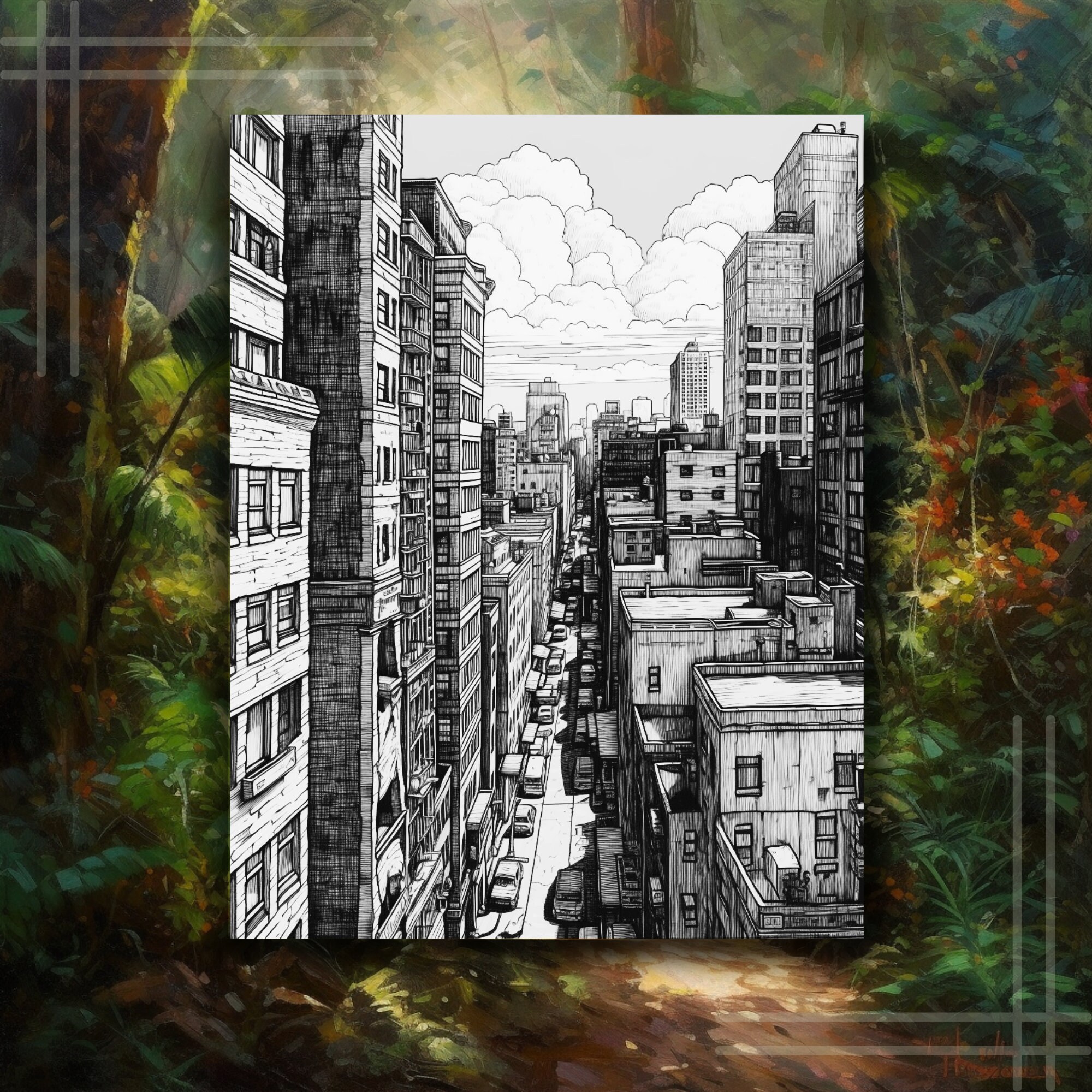 Post Apocalyptic Coloring Pages for Adults With Grayscale Art Coloring ...