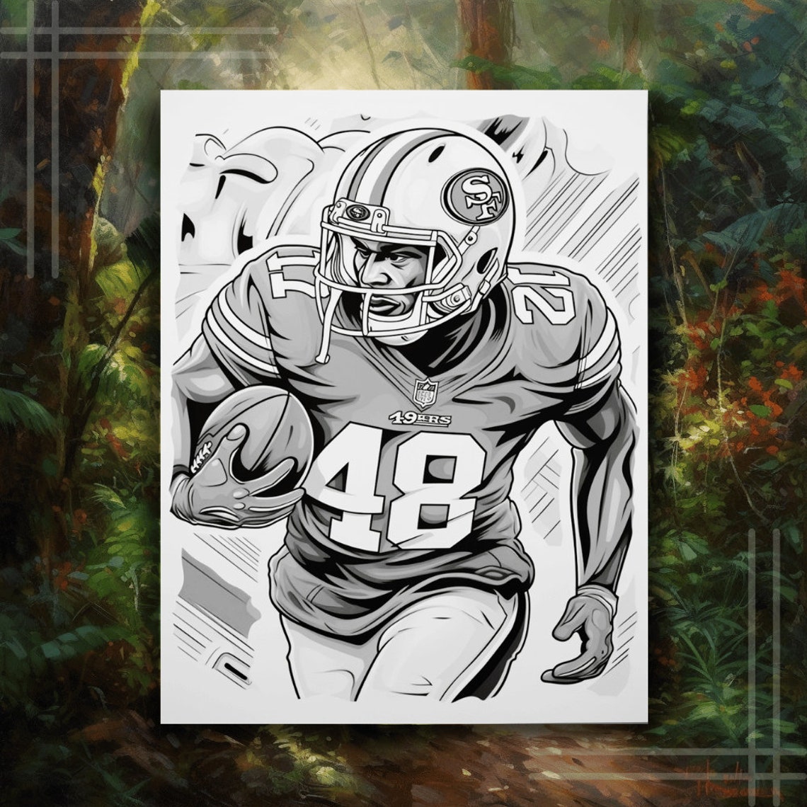 49ers Coloring Pages for Football Fans and Fun Adult Greyscale Color ...