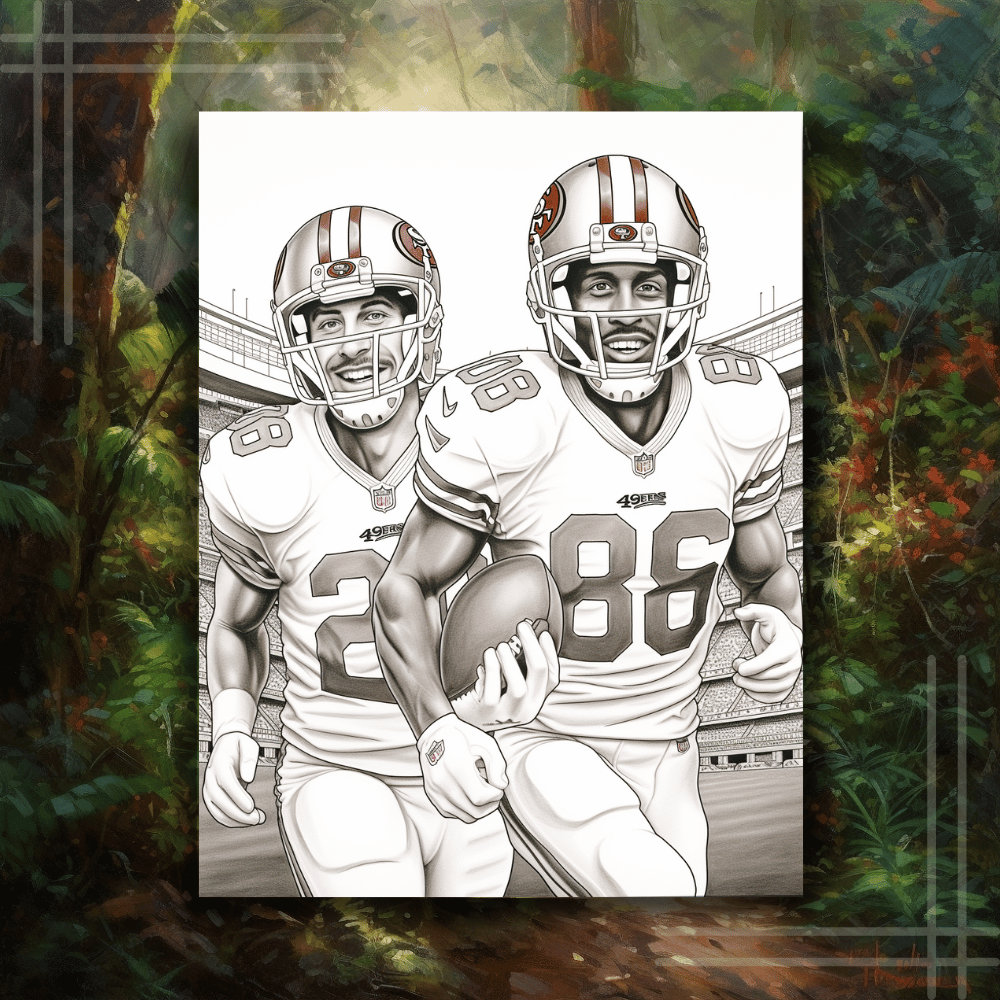 49ers Coloring Pages for Football Fans and Fun Adult Greyscale Color ...