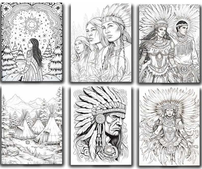 Native American Coloring Book With Beautiful Designs for Color Art ...