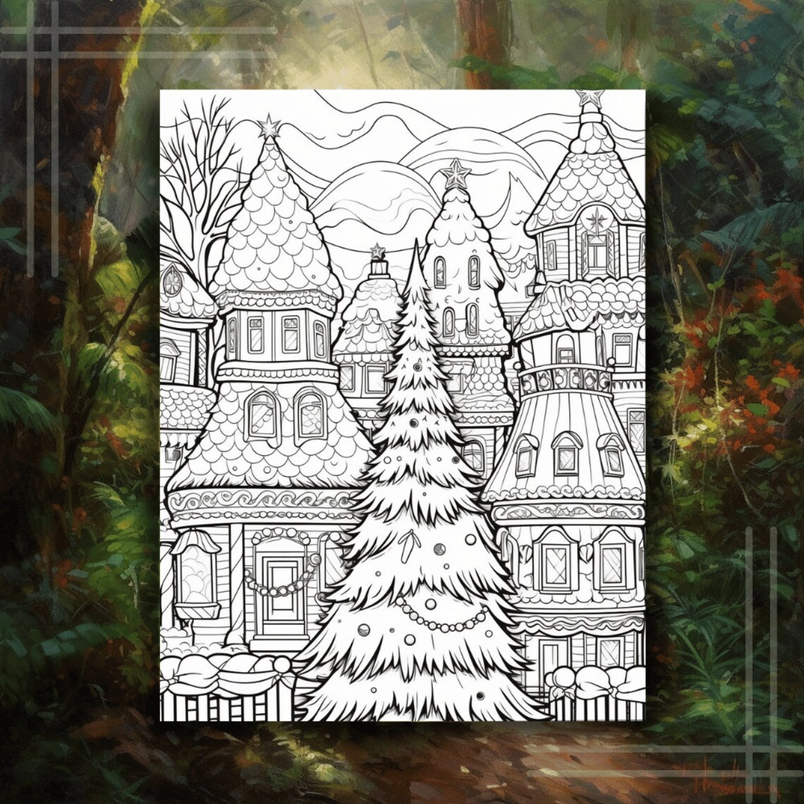 Greyscale Christmas Tree Coloring Pages and Santa Claus Coloring Pages ...