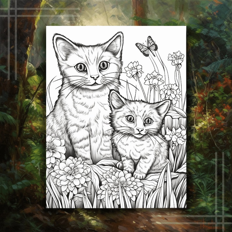 Realistic Cat Coloring Pages Instant Download Digital Coloring Pages - Etsy
