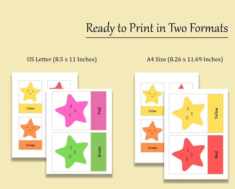 Colors Flashcards Pre School Cards Montessori Flashcards - Etsy