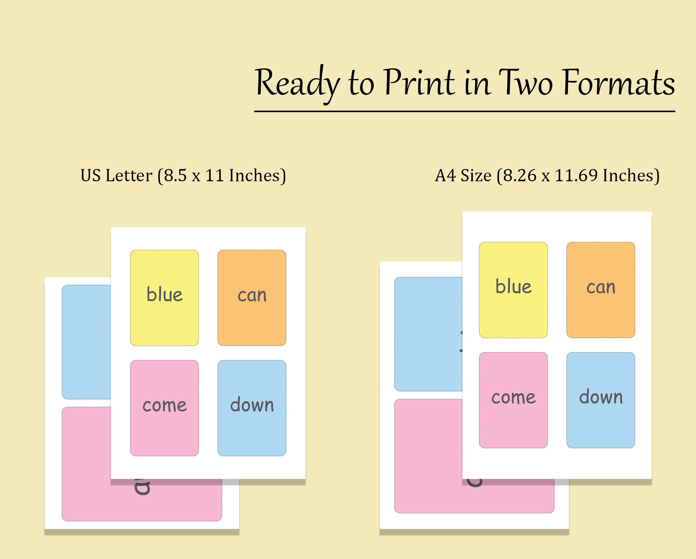 Sight Words Flash Cards Pre Kindergarten Level. 40 Sight - Etsy