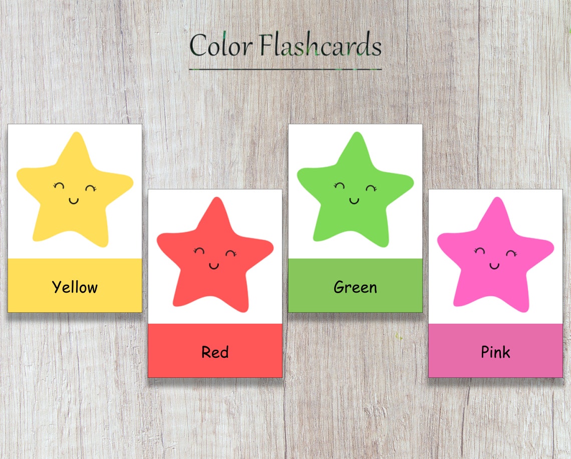 Colors Flashcards Pre School Cards Montessori Flashcards - Etsy